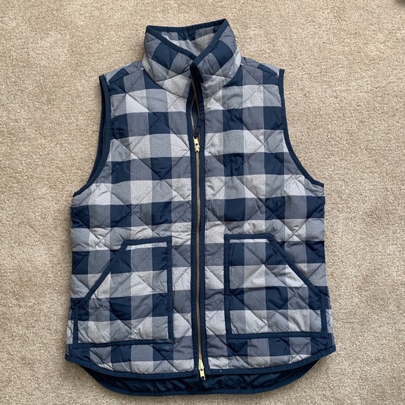 J. Crew | Jackets & Coats | Jcrew Buff Check Puffer Vest | Poshmark